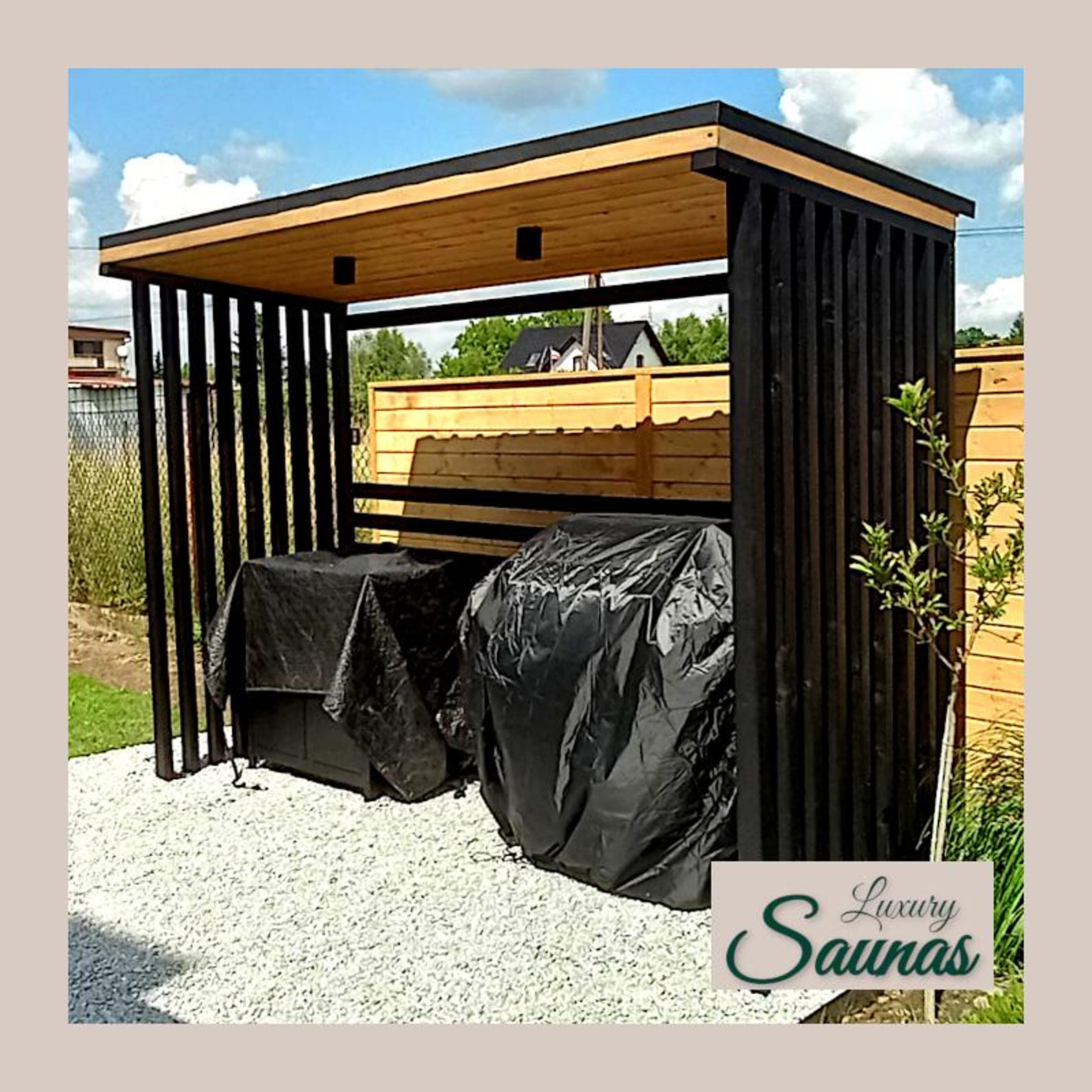 DIY Wooden Outdoor Garden Kitchen 1.2m X 3m, Barbeque BBQ Shelter ...