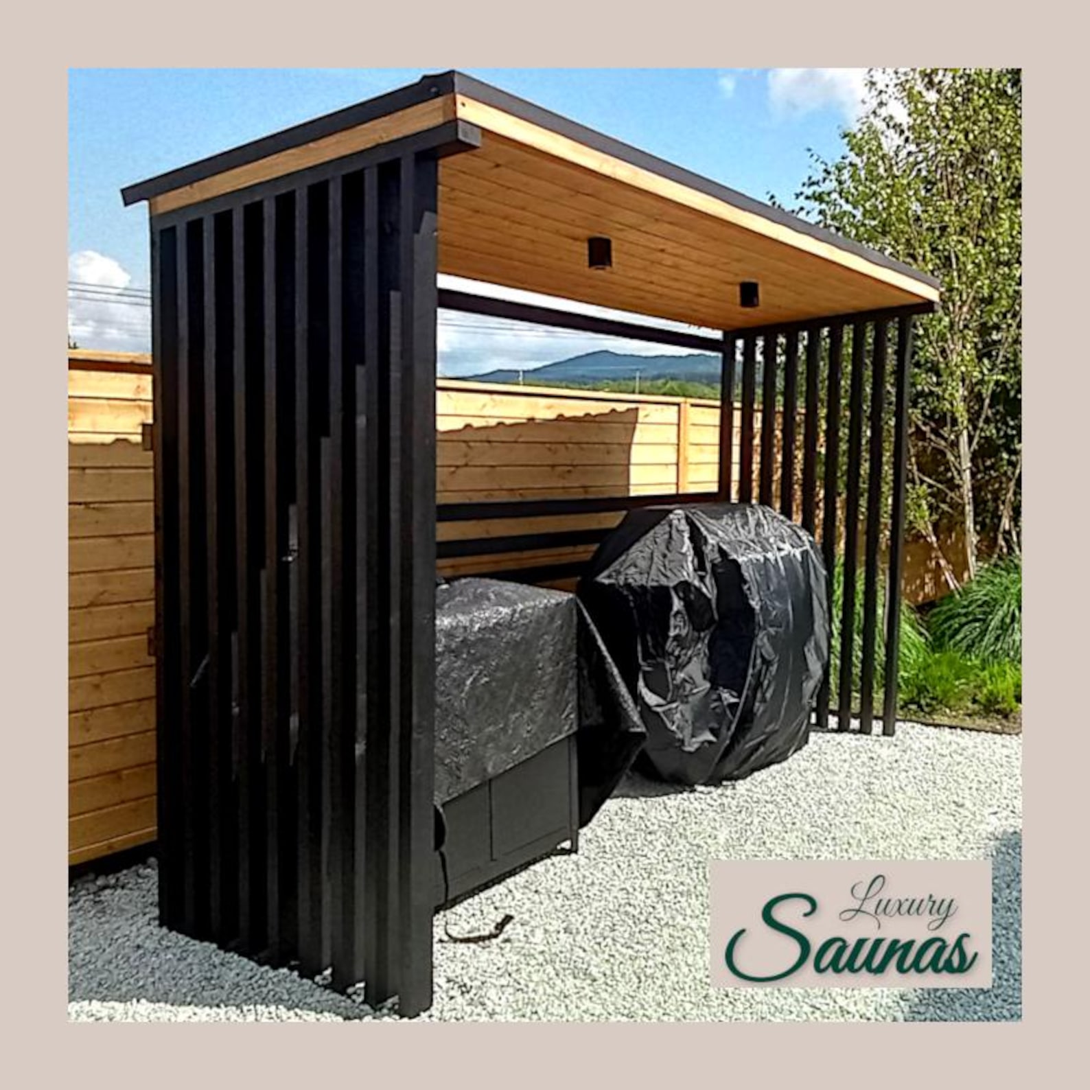 DIY Wooden Outdoor Garden Kitchen 1.2m X 3m, Barbeque BBQ Shelter ...