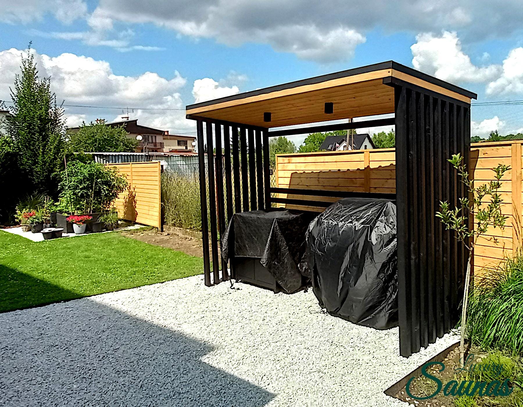 DIY Wooden Outdoor Garden Kitchen 1.2m X 3m, Barbeque BBQ Shelter ...