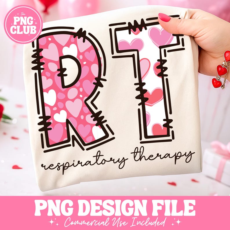 Respiratory Therapy Valentine’s Day PNG, Respiratory Therapist ...