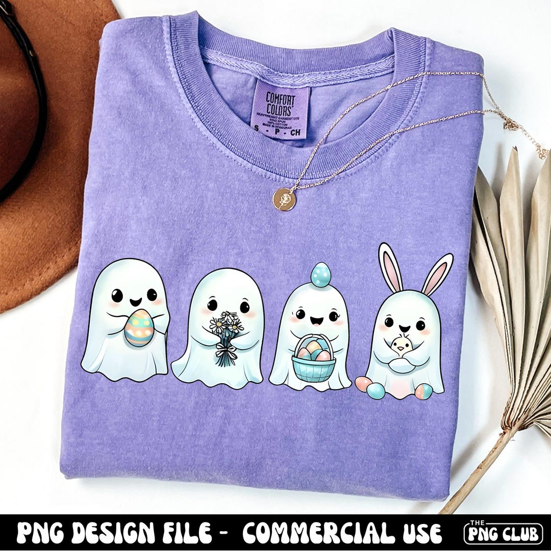 Easter Ghosts PNG, Cute Ghost Easter Shirt Design, Spring Ghost ...