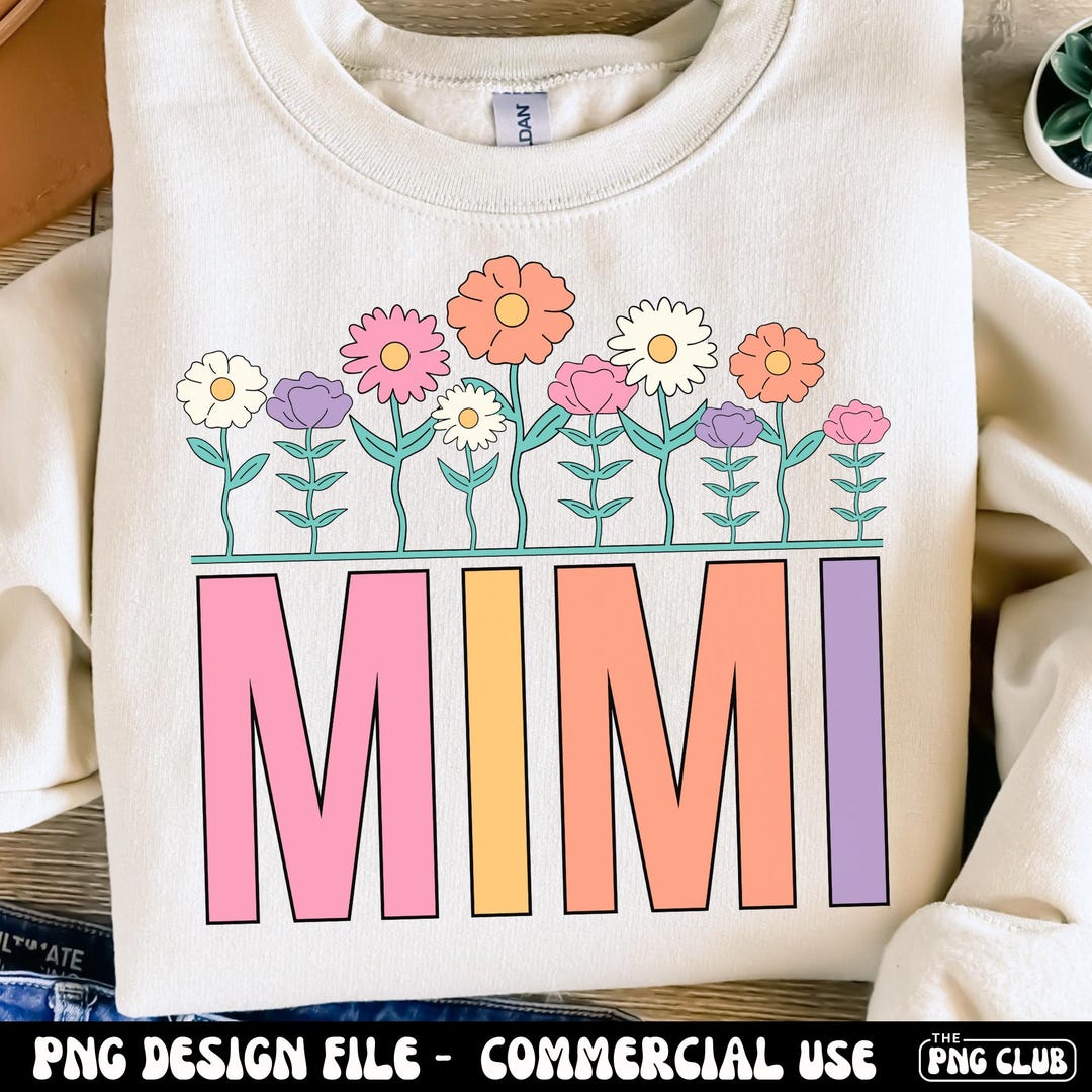 Floral Mimi PNG, Pastel Spring Mimi Png Sublimation, Wildflowers Mimi ...