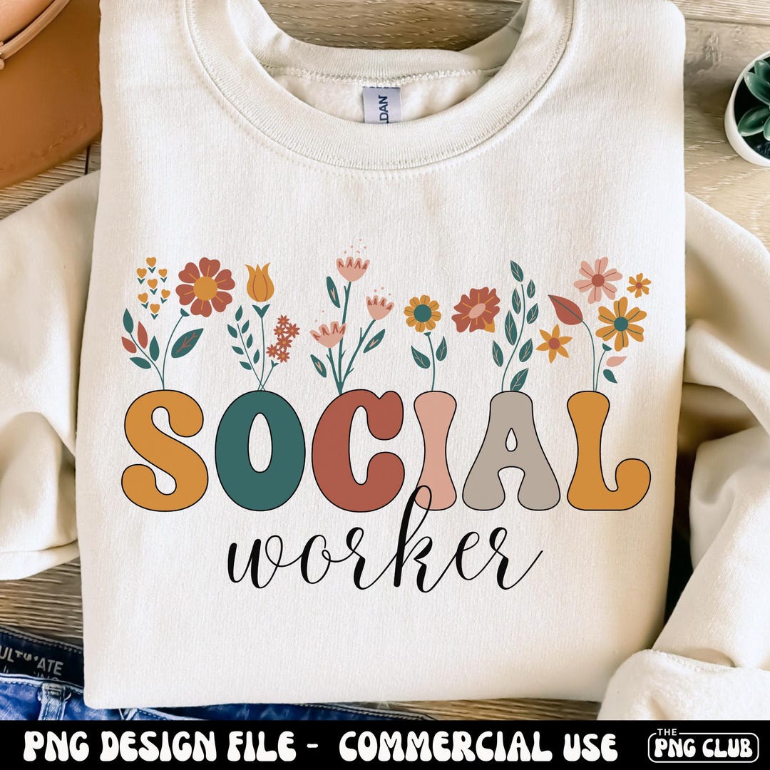 Social Worker Png, Floral Social Worker Png, Boho Therapist Shirt Png ...