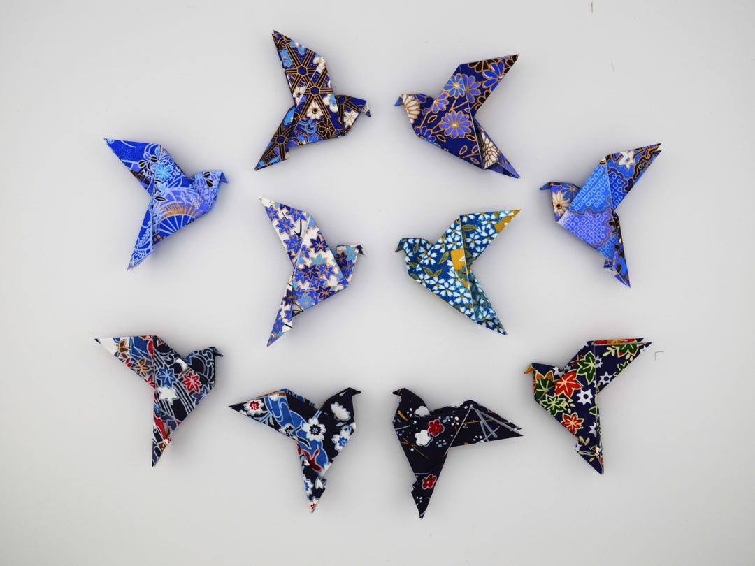 Origami Flying Birds #3 - 10 Pieces, Medium or Large, Handmade Japanese ...