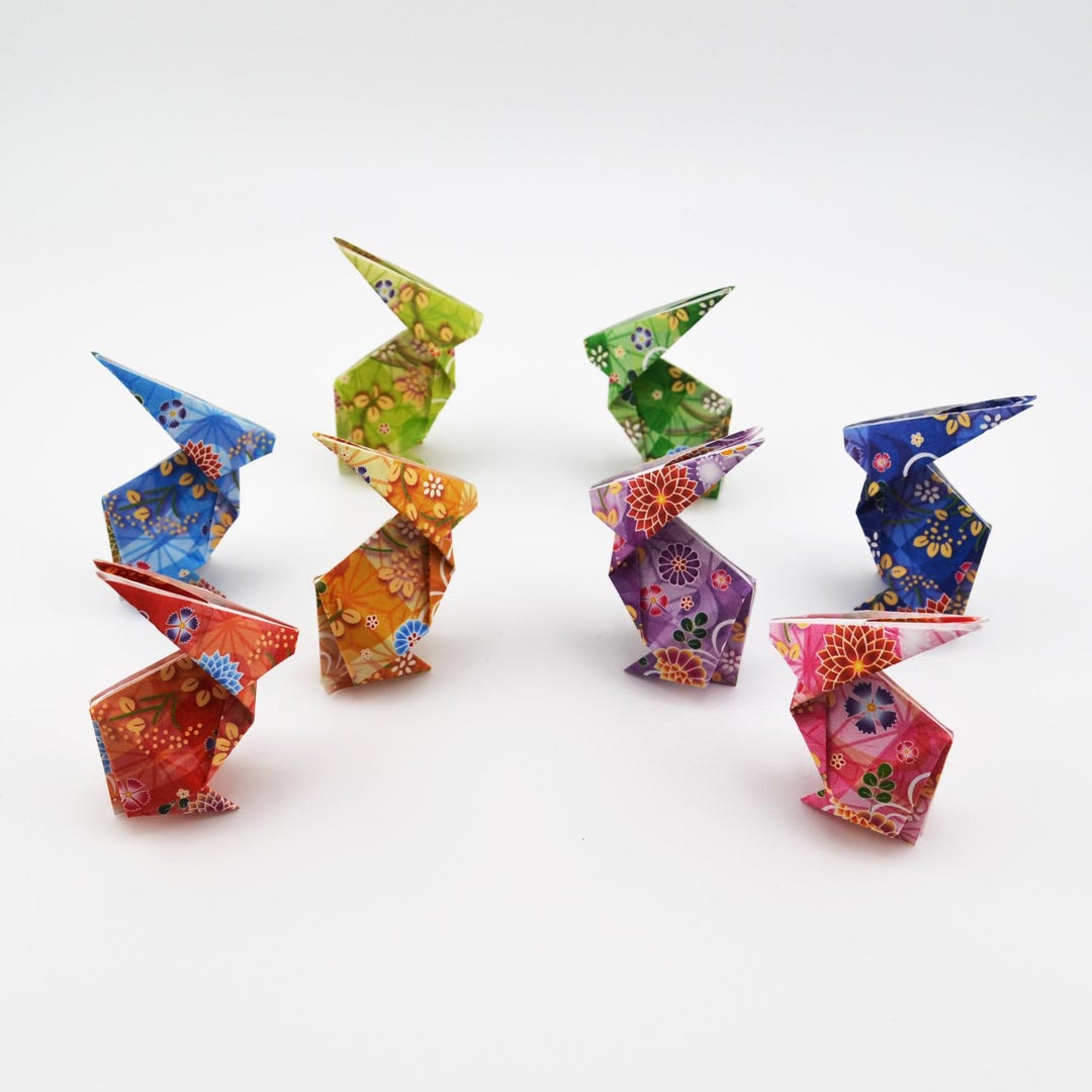 Origami Standing Rabbits #5 - 8 Pieces, Small or Large, Handmade ...