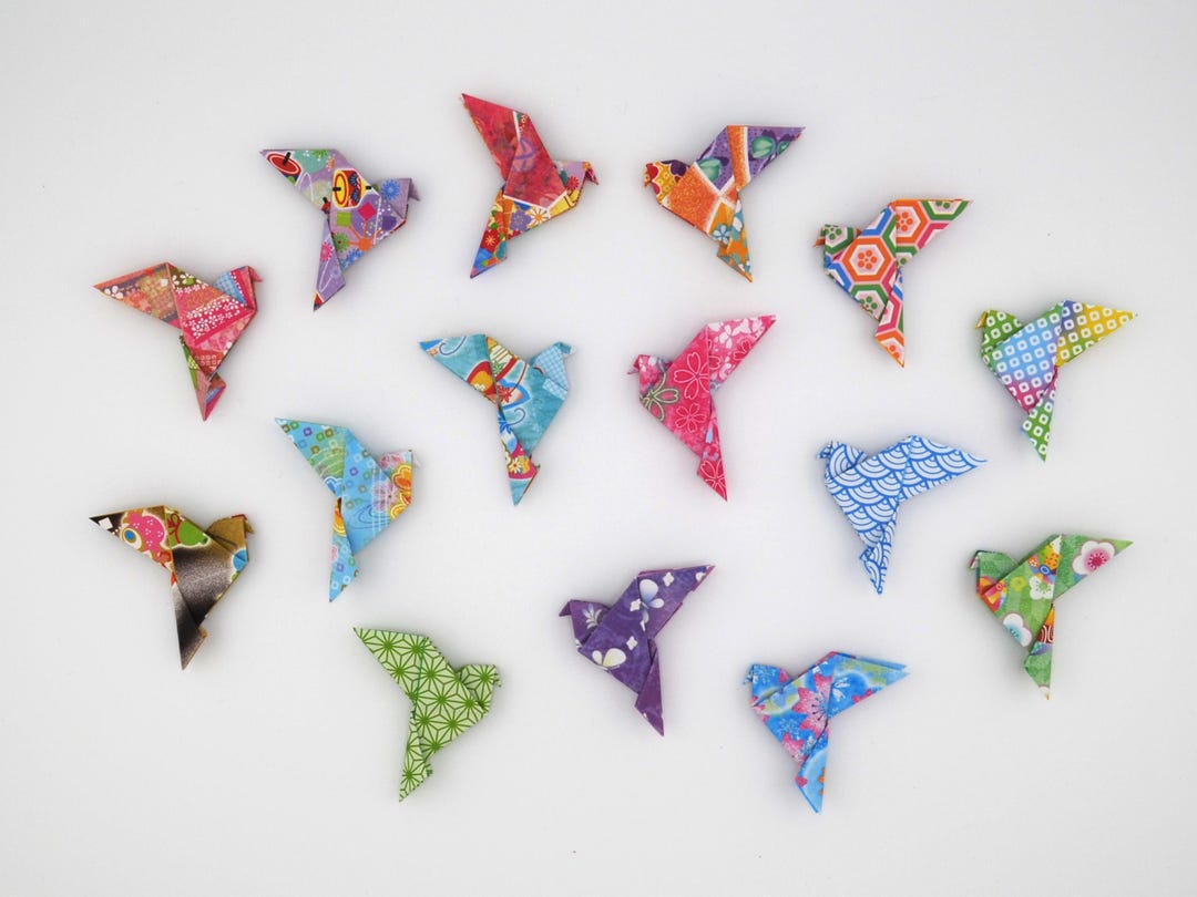 Origami Flying Birds #4b - 15 Pieces, Small or Large, Handmade Japanese ...