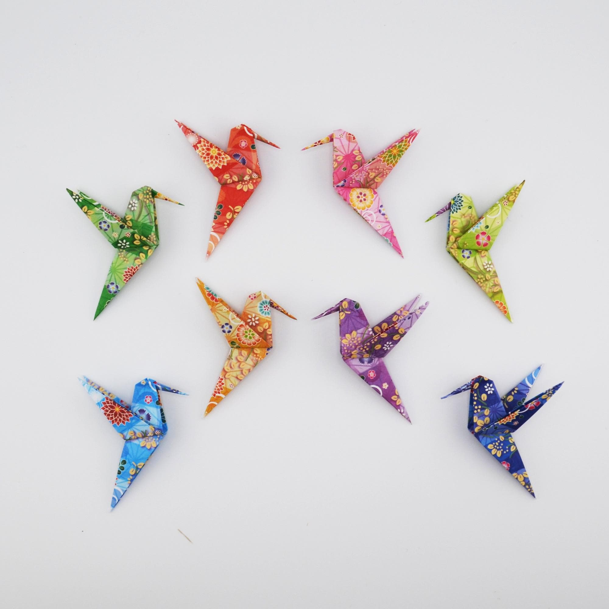 Origami Hummingbirds #5 - 8 Pieces, Small or Large, Handmade Japanese ...