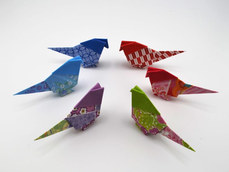 Origami Sitting Birds #4a - 15 Pieces, Small or Large, Handmade ...