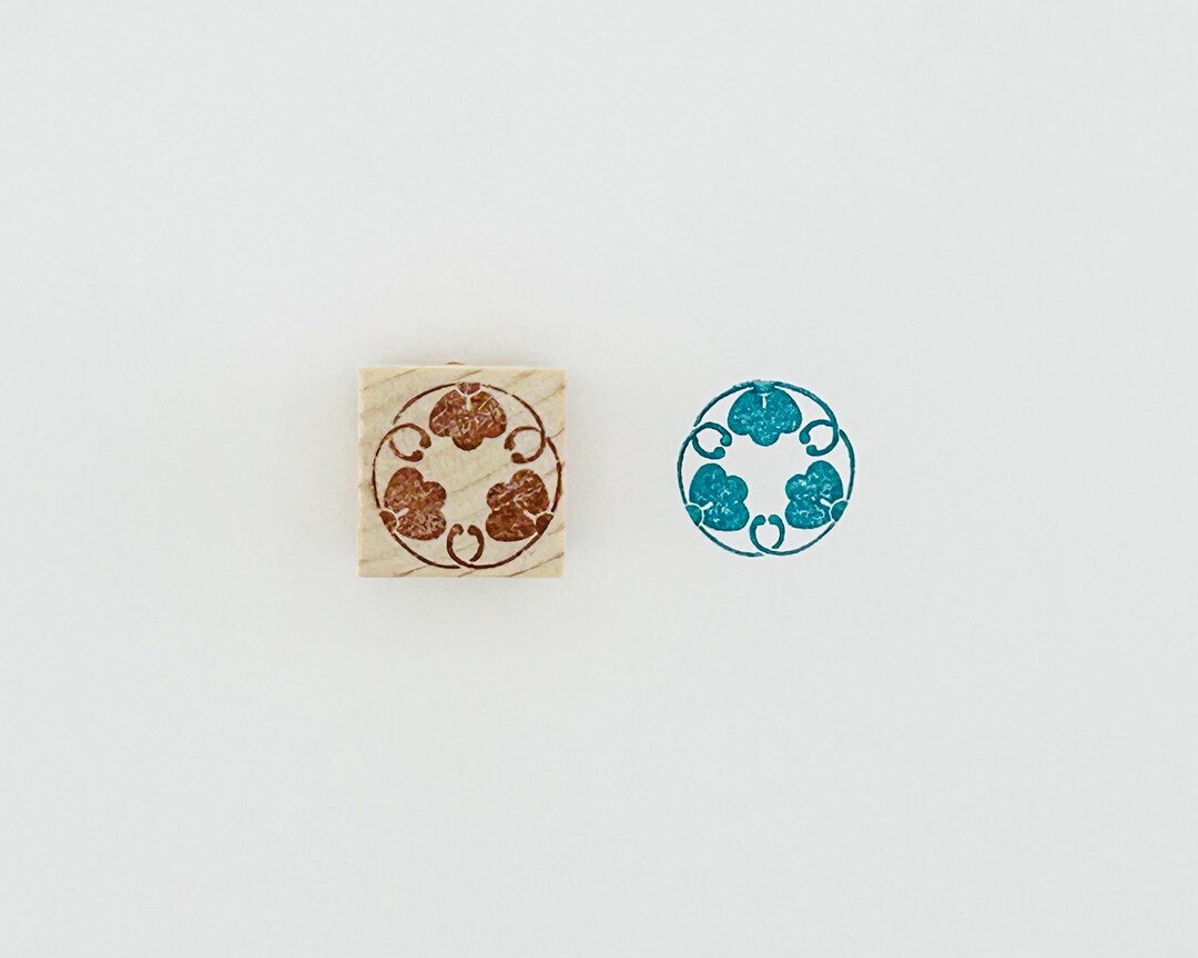 Japanese Family Crest Rubber Stamp Ivy and Petal 0.8x0.8 Inch - Etsy