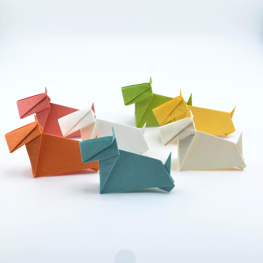 Origami Dogs - 7pieces, Handmade Japanese Mino Washi Paper Dogs - Etsy