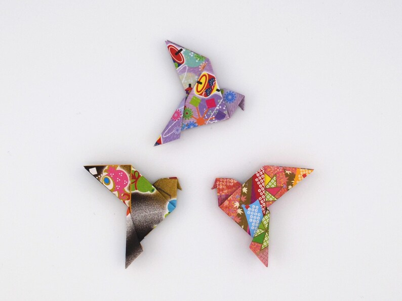 Origami Flying Birds #4b - 15 Pieces, Small or Large, Handmade Japanese ...