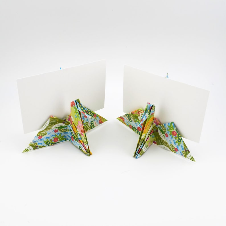 Origami Crane Place Card Holders #6G + Blank Cards - 12 Pieces ...