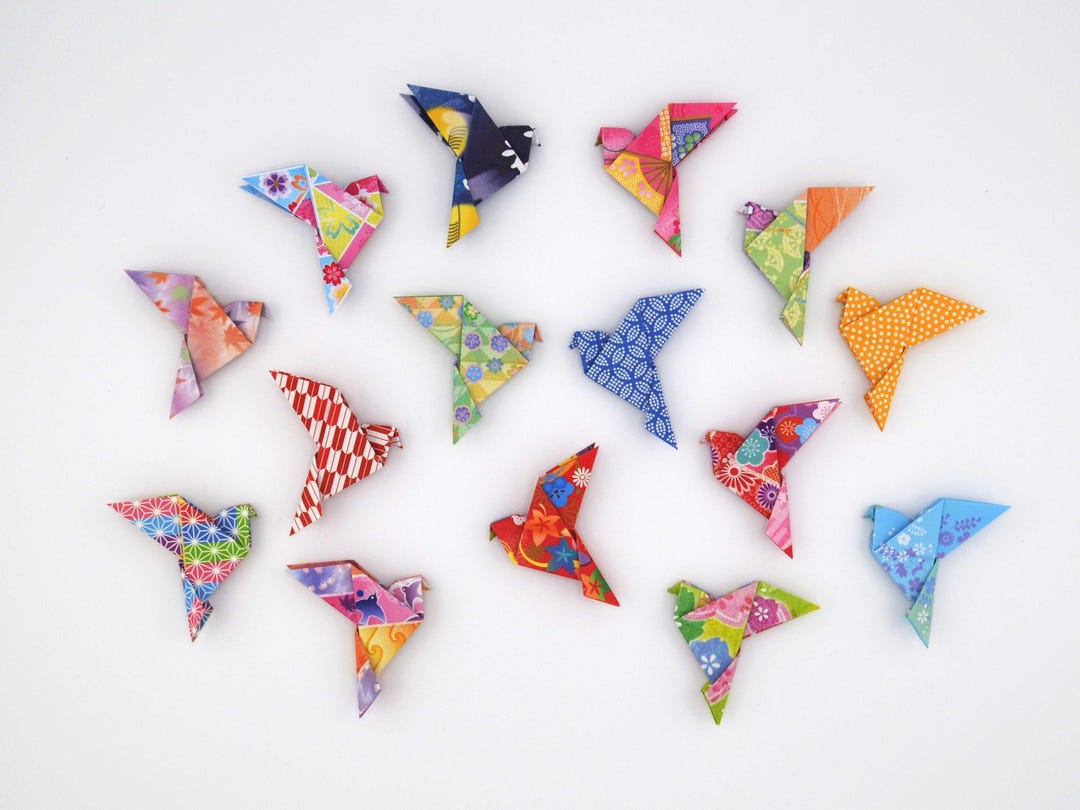Origami Flying Birds #4a - 15 Pieces, Small or Large, Handmade Japanese ...