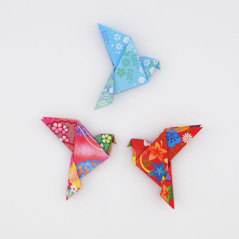 Origami Flying Birds #4a - 15 Pieces, Small or Large, Handmade Japanese ...