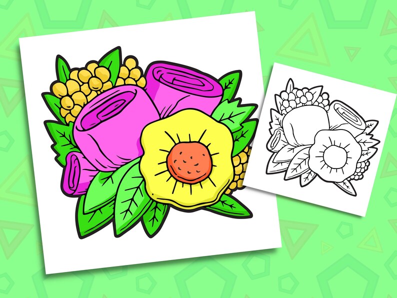 Bold & Easy Flowers and Plants Coloring Pages, Fun Printable PDF ...