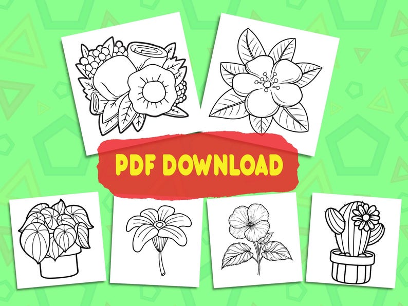 Bold & Easy Flowers and Plants Coloring Pages, Fun Printable PDF ...