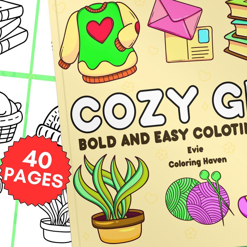 Cozy Girl Coloring Book - Etsy