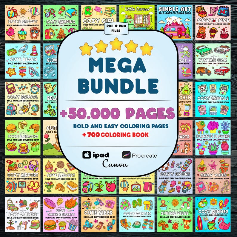 50.000+ Coloring Pages Bundle, Coloring Book Mega Pack, Girl Moments ...