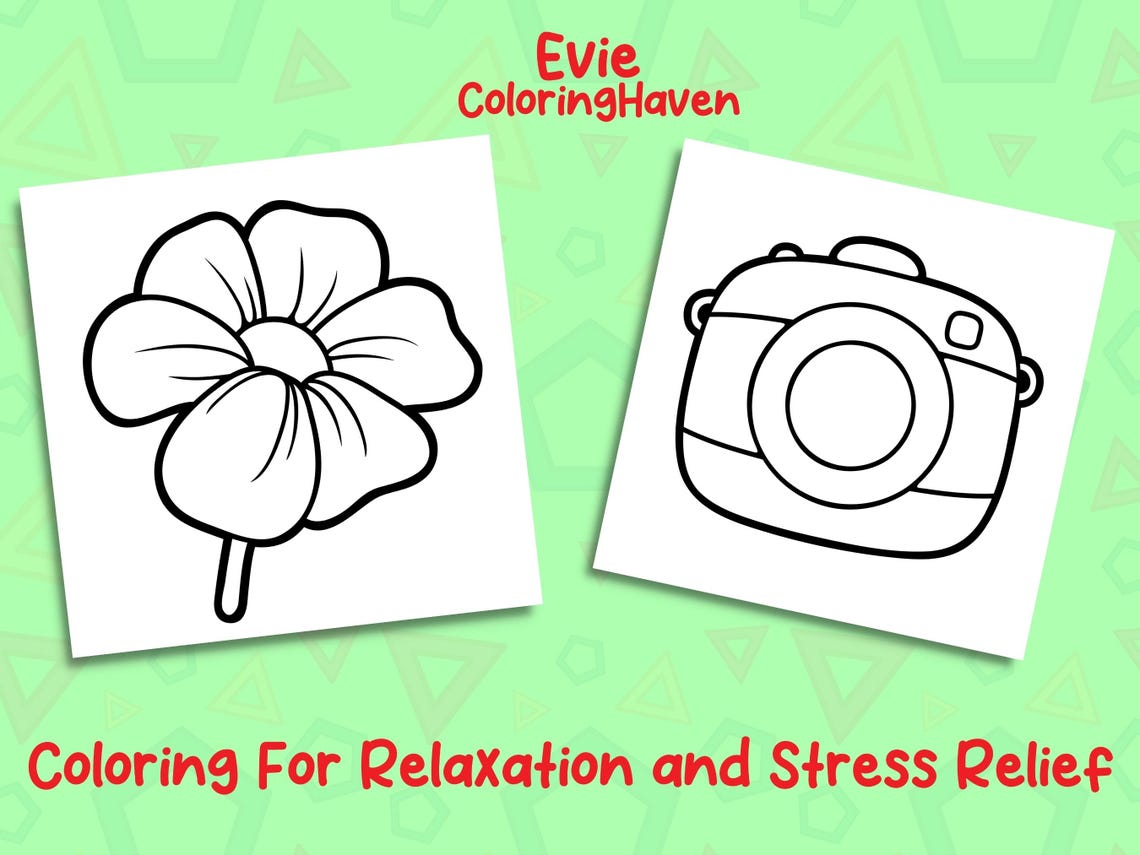 Cute Vibes Coloring Book, Bold and Easy Coloring Pages for Adults and ...