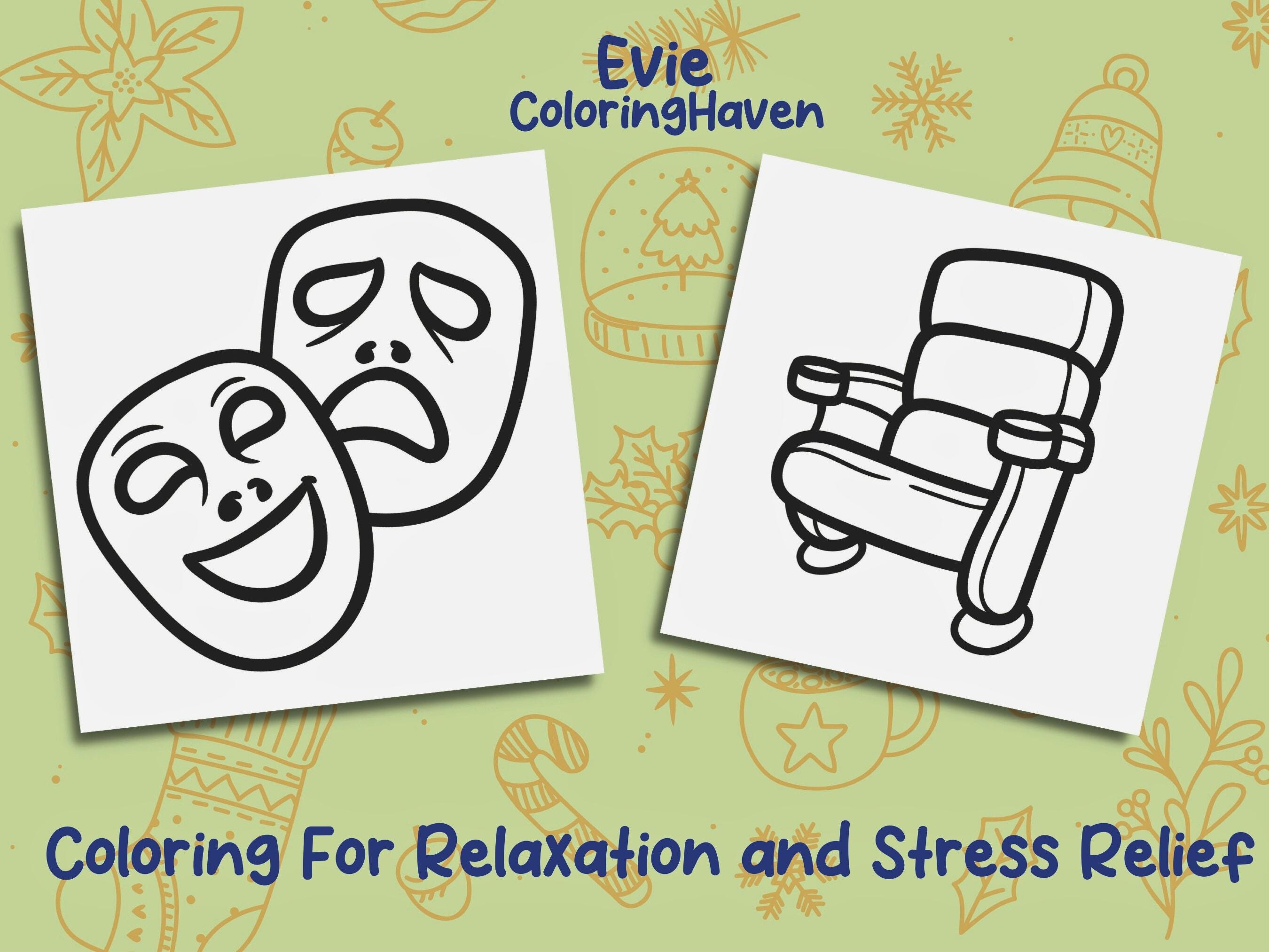 Cute & Groovy Coloring Book, Bold and Easy Coloring Pages for Kids, Fun ...