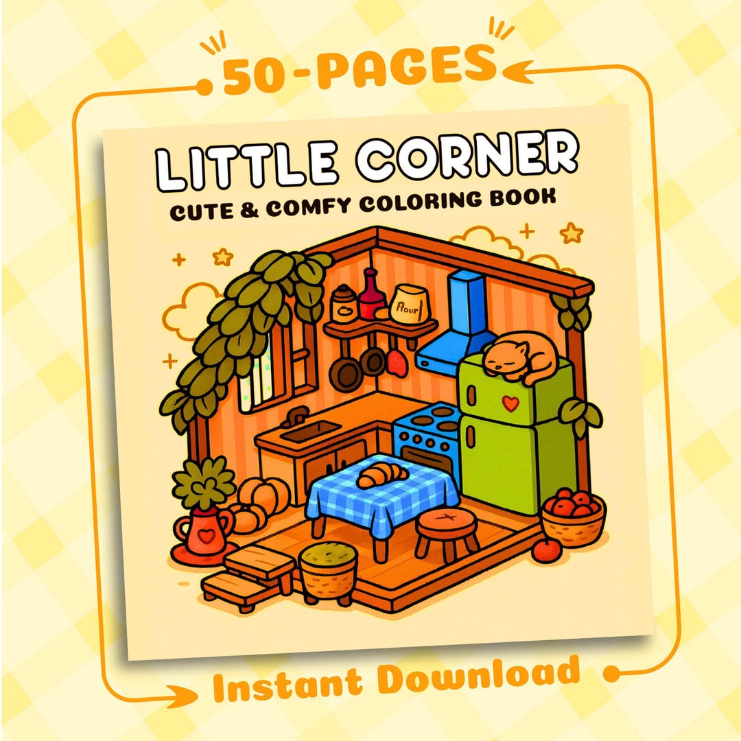 Little Corner Coloring Book PDF – Cozy Corner Coloring Pages, Cute Cozy ...