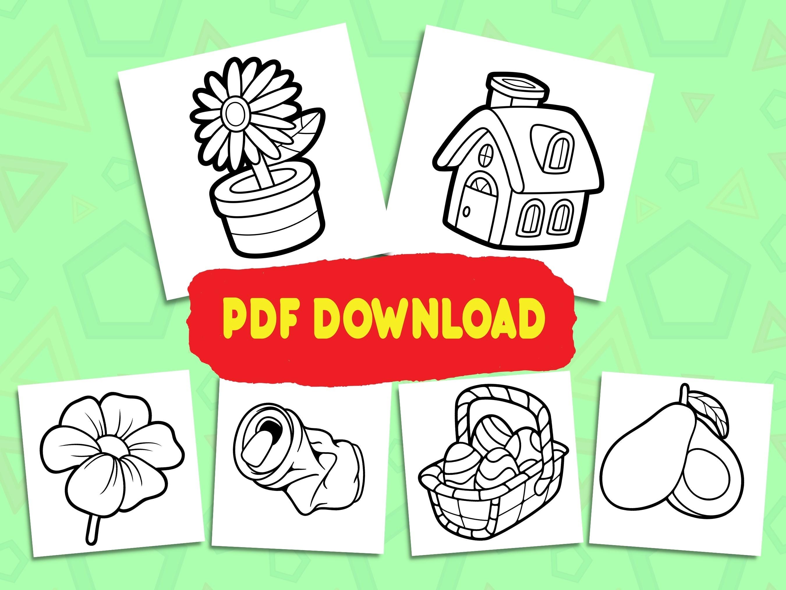 Cute Vibes Coloring Book, Bold and Easy Coloring Pages for Adults and ...