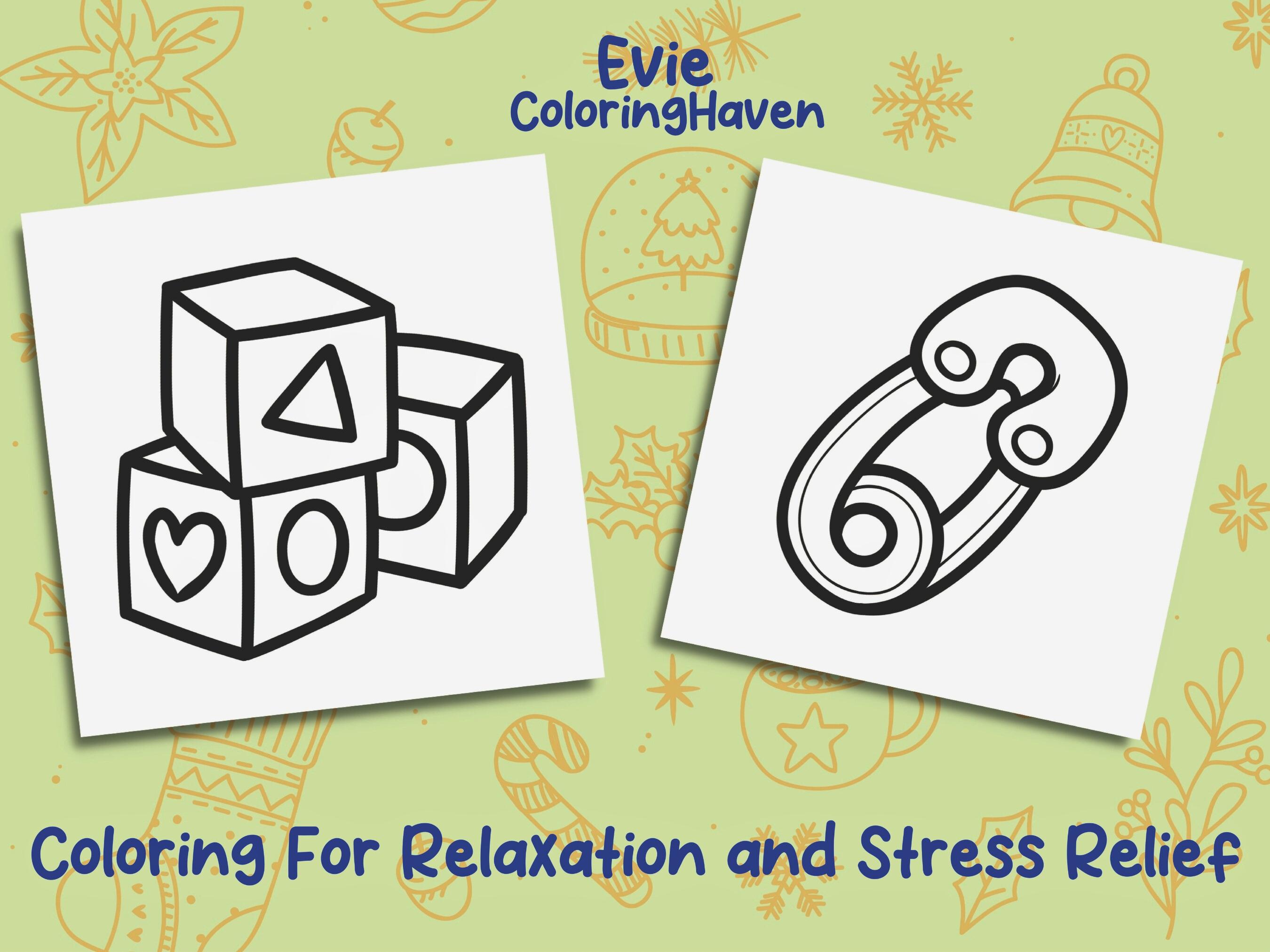 Cute & Groovy Coloring Book, Bold and Easy Coloring Pages for Kids, Fun ...