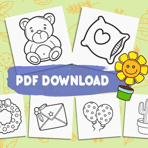 Cute & Groovy Coloring Book, Bold and Easy Coloring Pages for Kids, Fun ...