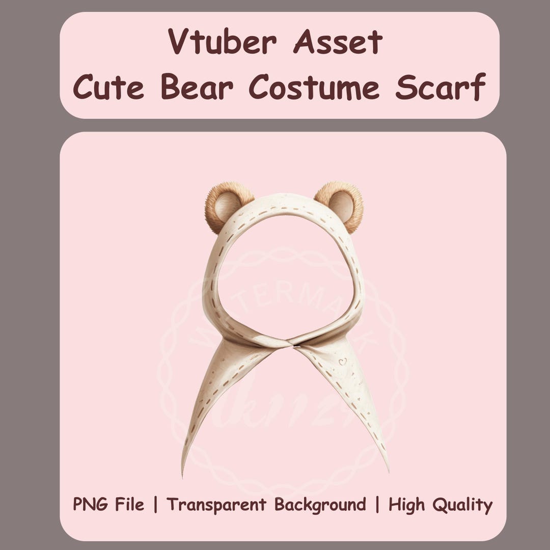 Vtuber Asset Cute Bear Costume Scarf PNG High Quality - Etsy