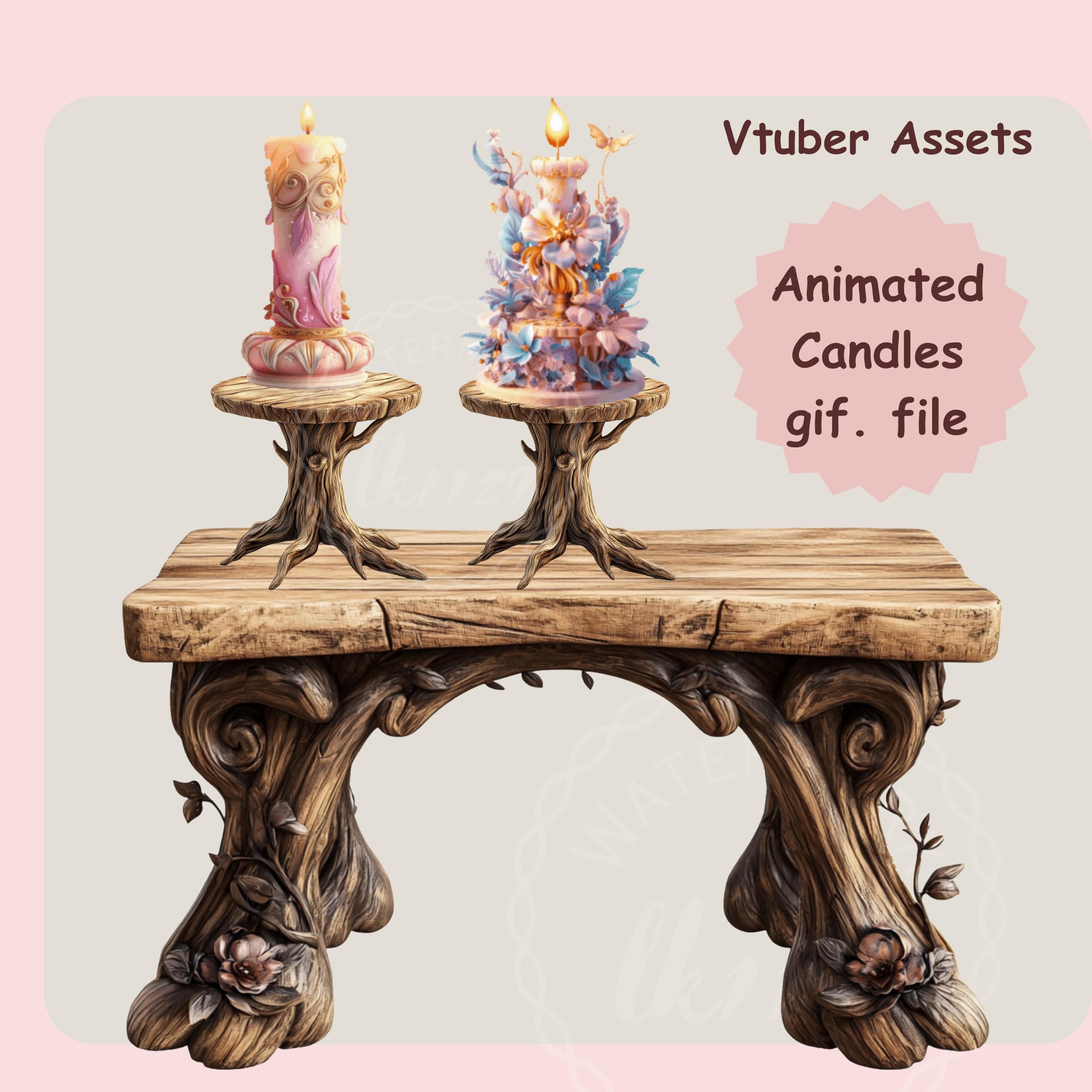 Animated Magical Candles Vtuber Assets Fairy Style Home Theme PNG High ...
