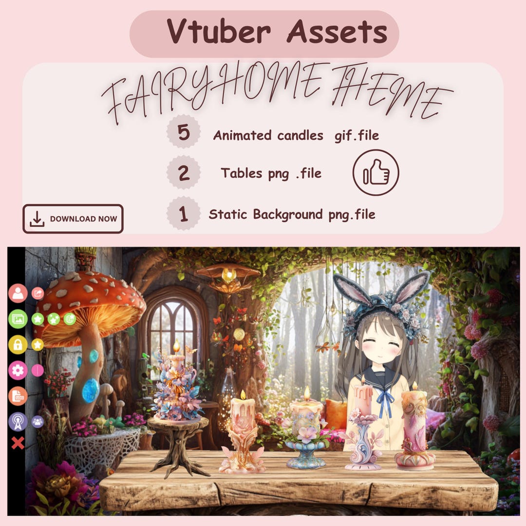 Animated Magical Candles | Vtuber Assets | Fairy Style Home Theme | PNG ...