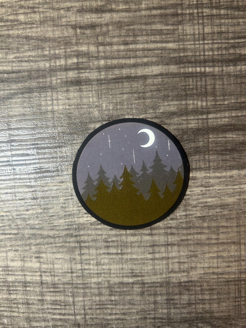 Nighttime Forest Sticker - Etsy
