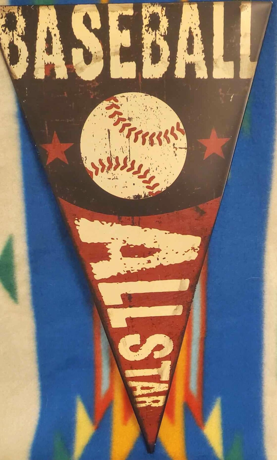 Vintage Tin Baseball All Star Pennant Wall Hanging - Etsy