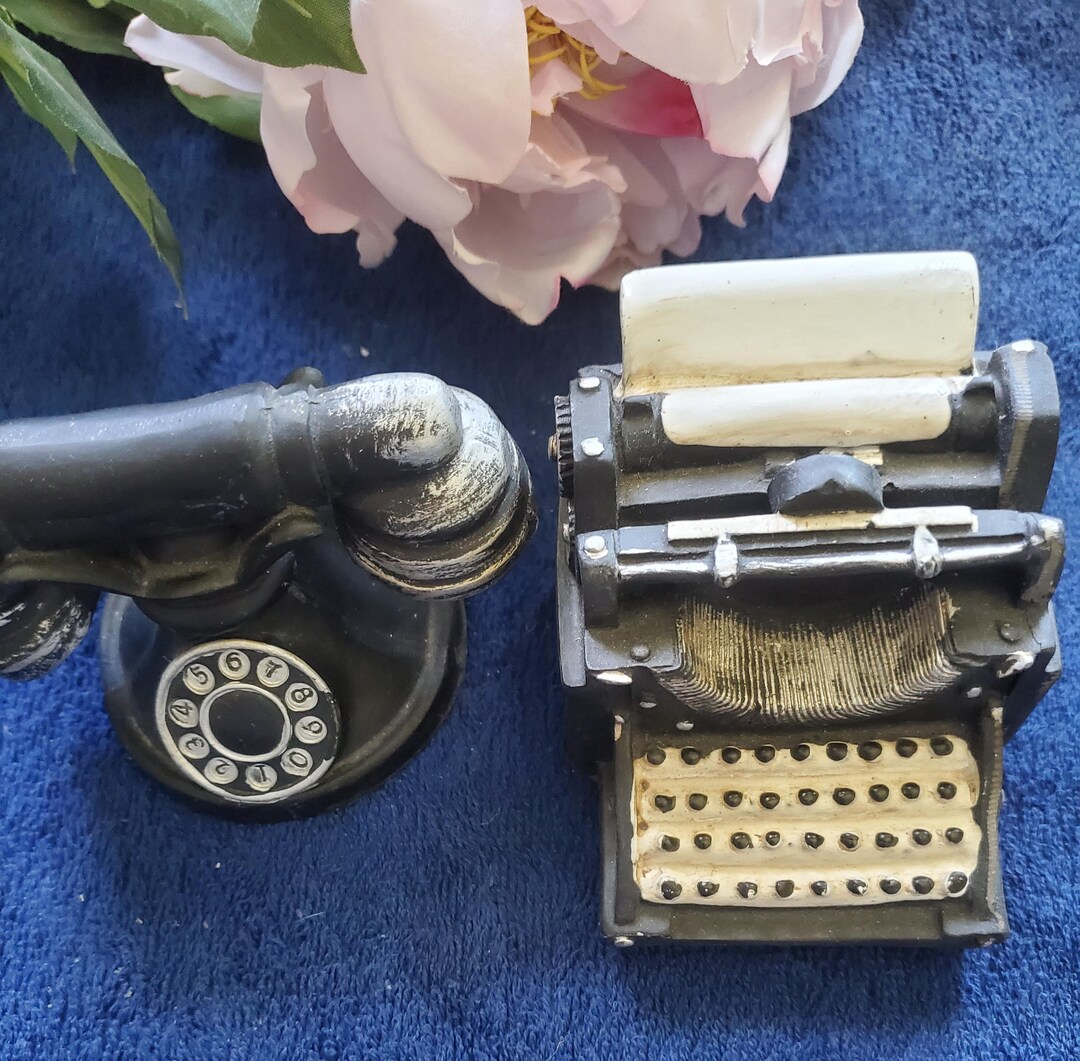 Vintage Typewriter, and Telephone Set of 2 Collectibles. Shipping ...