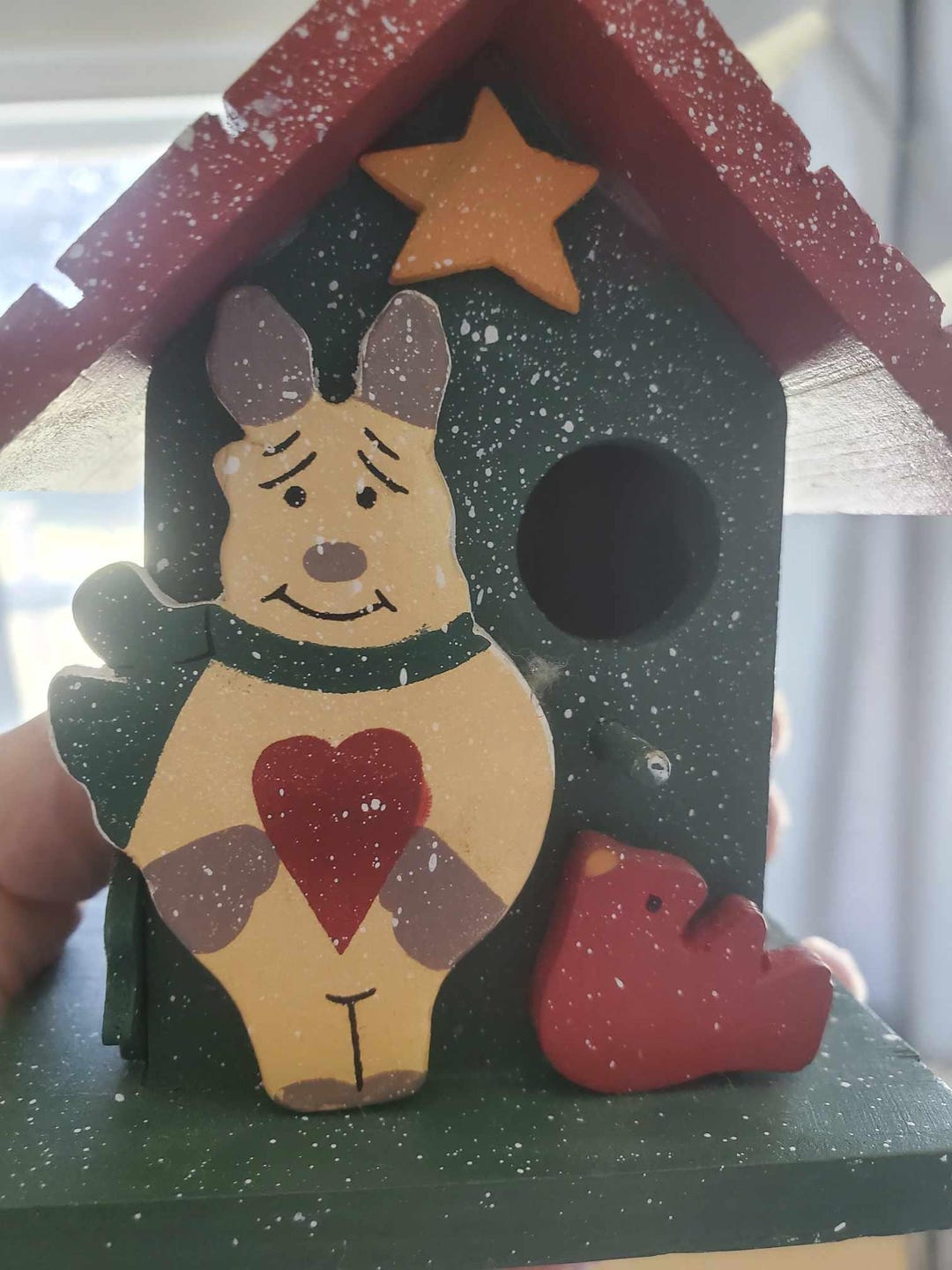 Wood Mini Bird House Dog House Hanging Ornament Unique Shipping ...
