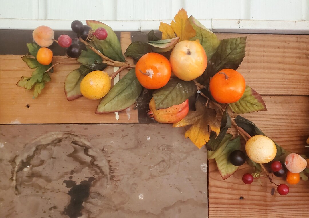 Primitive Handcrafted Fruit Swag With Oranges Persimmons Pears 22 ...