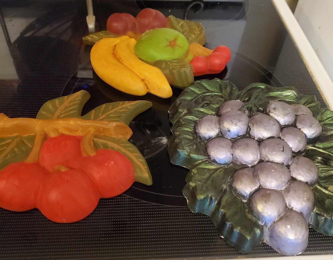 Vintage Chalkware Ceramic Fruit Wall Hangings Set of 3 - Etsy