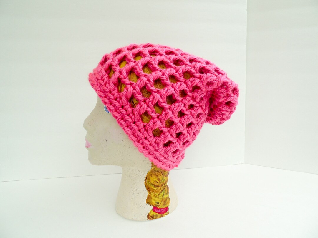 Funky Hat, Waffle Cone Slouchy Hat, Honolulu Pink, Smurf Hat, Chemo ...