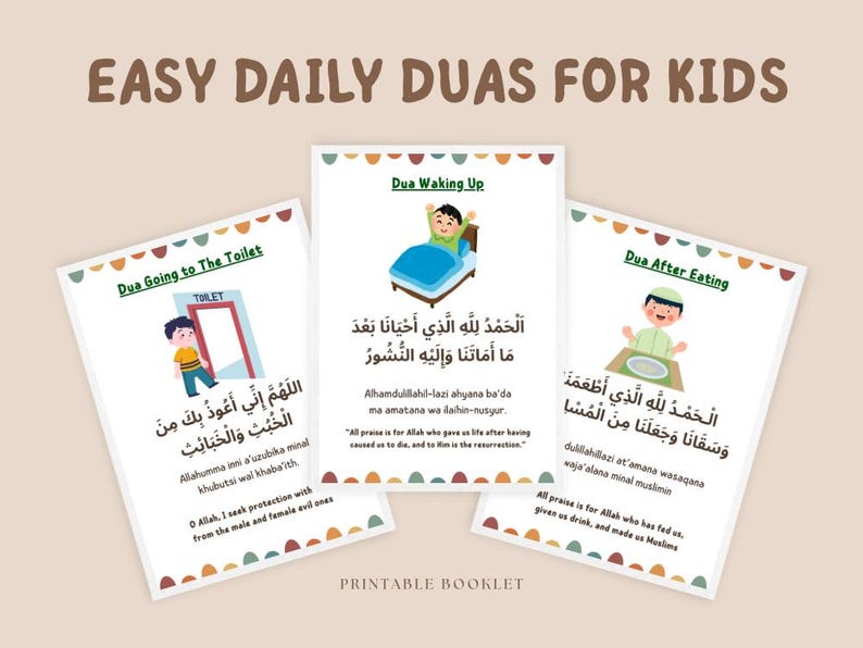 Daily Duas for Muslim Kids – Printable Islamic Prayer Book & Activity ...