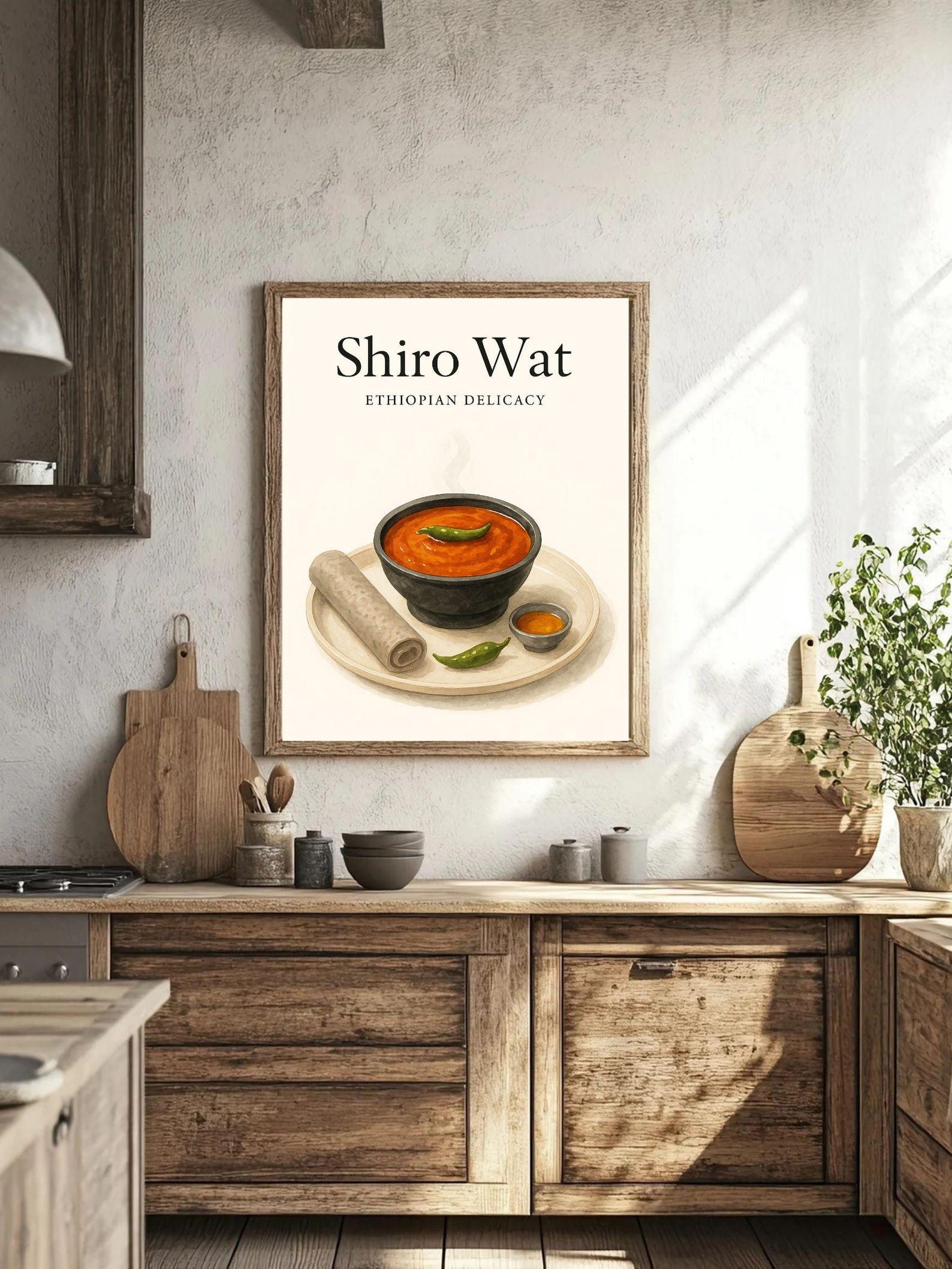 Shiro Wat Food Art Print – Minimalist Ethiopian Cuisine Watercolor - Etsy