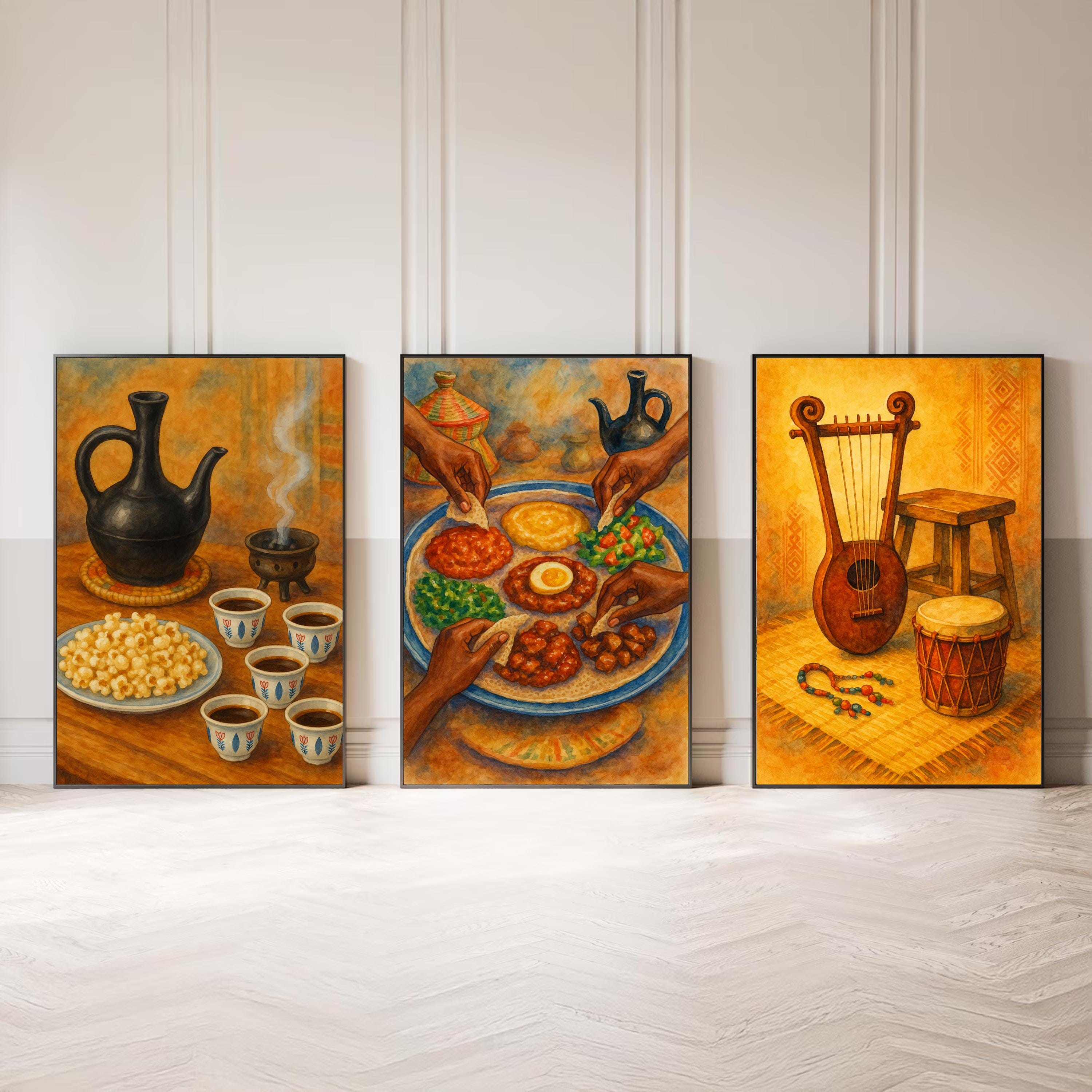 Habesha Culture Art Print Set: Ethiopian Eritrean Home Decor (digital ...
