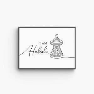 Habesha Art Print, Ethiopian Eritrean Mesob Line Art (digital Download ...