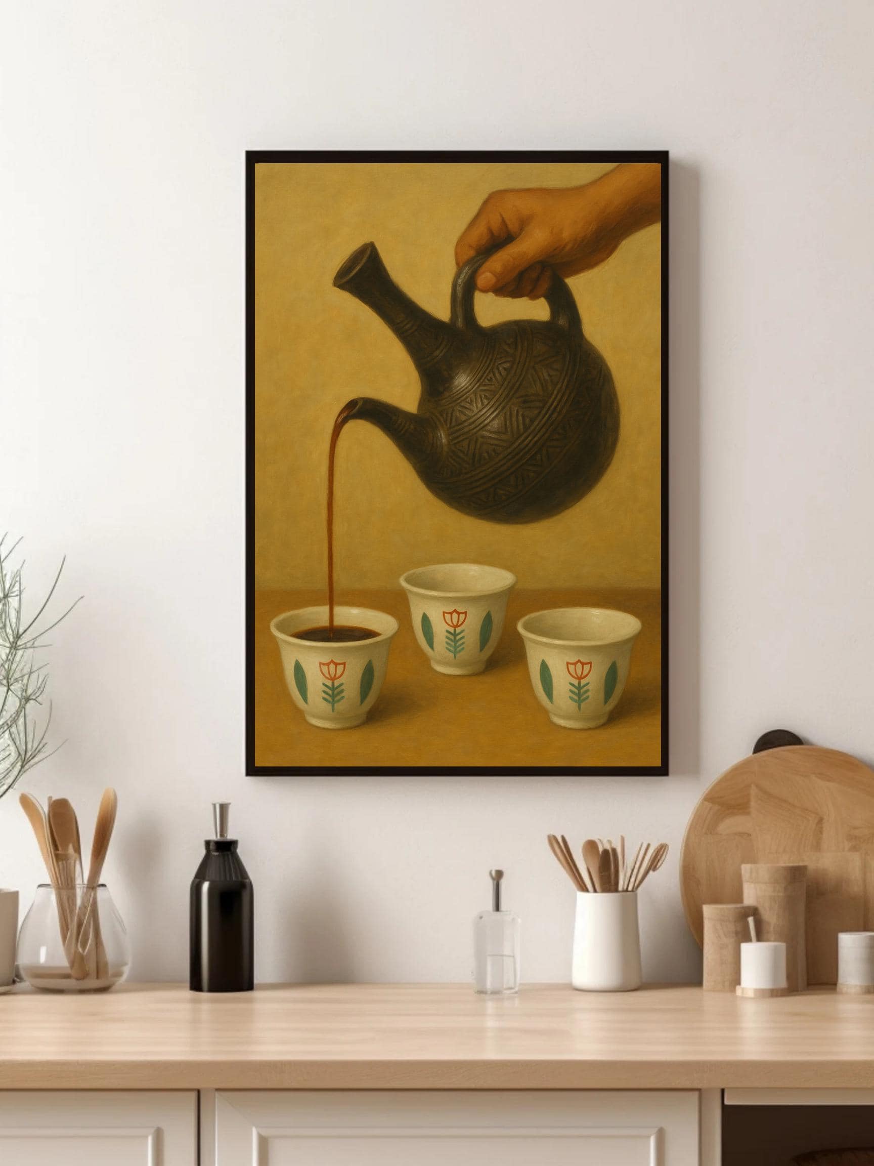 Ethiopian Coffee Ceremony Art: Jebena, Finjal Cups (digital Download ...
