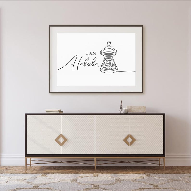 Habesha Art Print, Ethiopian Eritrean Mesob Line Art (digital Download ...