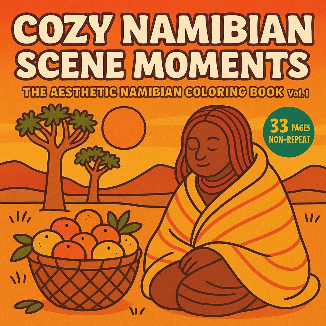 Namibian Cozy Scene Coloring Page, Afrocentric Art (digital Download ...