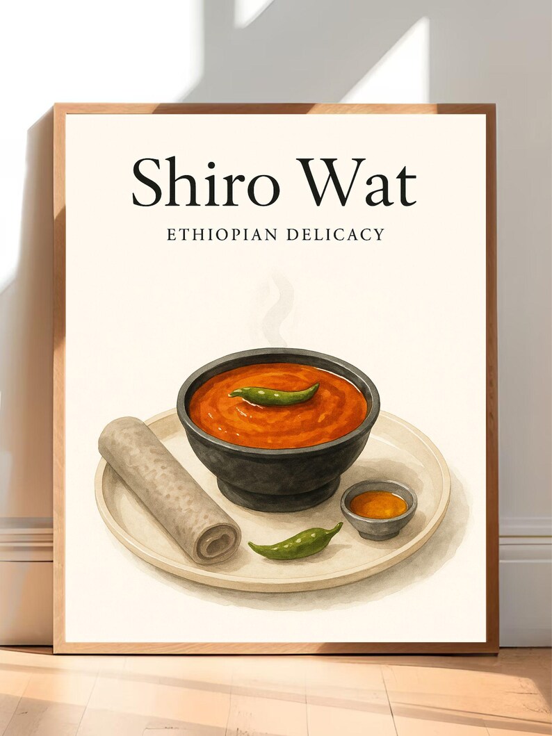 Shiro Wat Food Art Print – Minimalist Ethiopian Cuisine Watercolor - Etsy