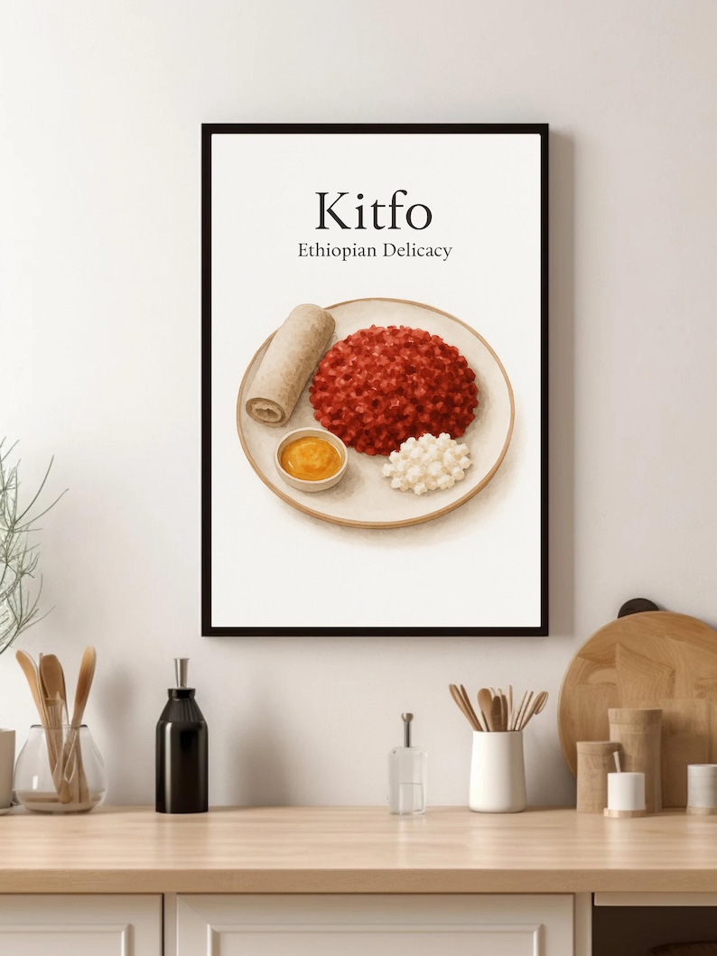 Kitfo Art Print, Ethiopian Food, Watercolor Style (digital Download) - Etsy
