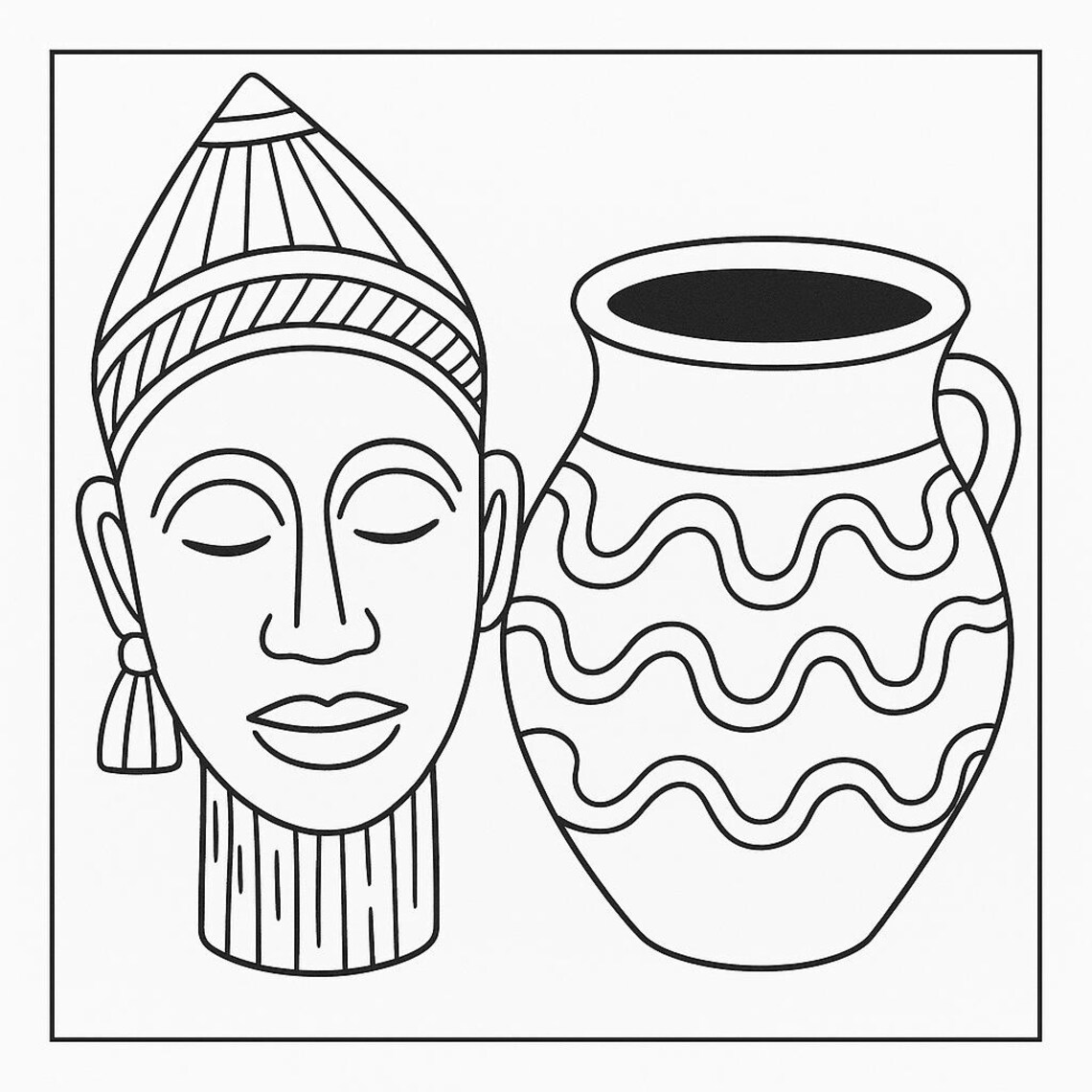 Coloring Book Nigeria Inspired African Designs Fuzzyhygge Style ...