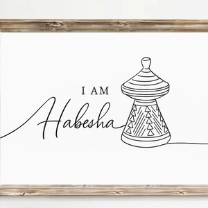 Habesha Art Print, Ethiopian Eritrean Mesob Line Art (digital Download ...
