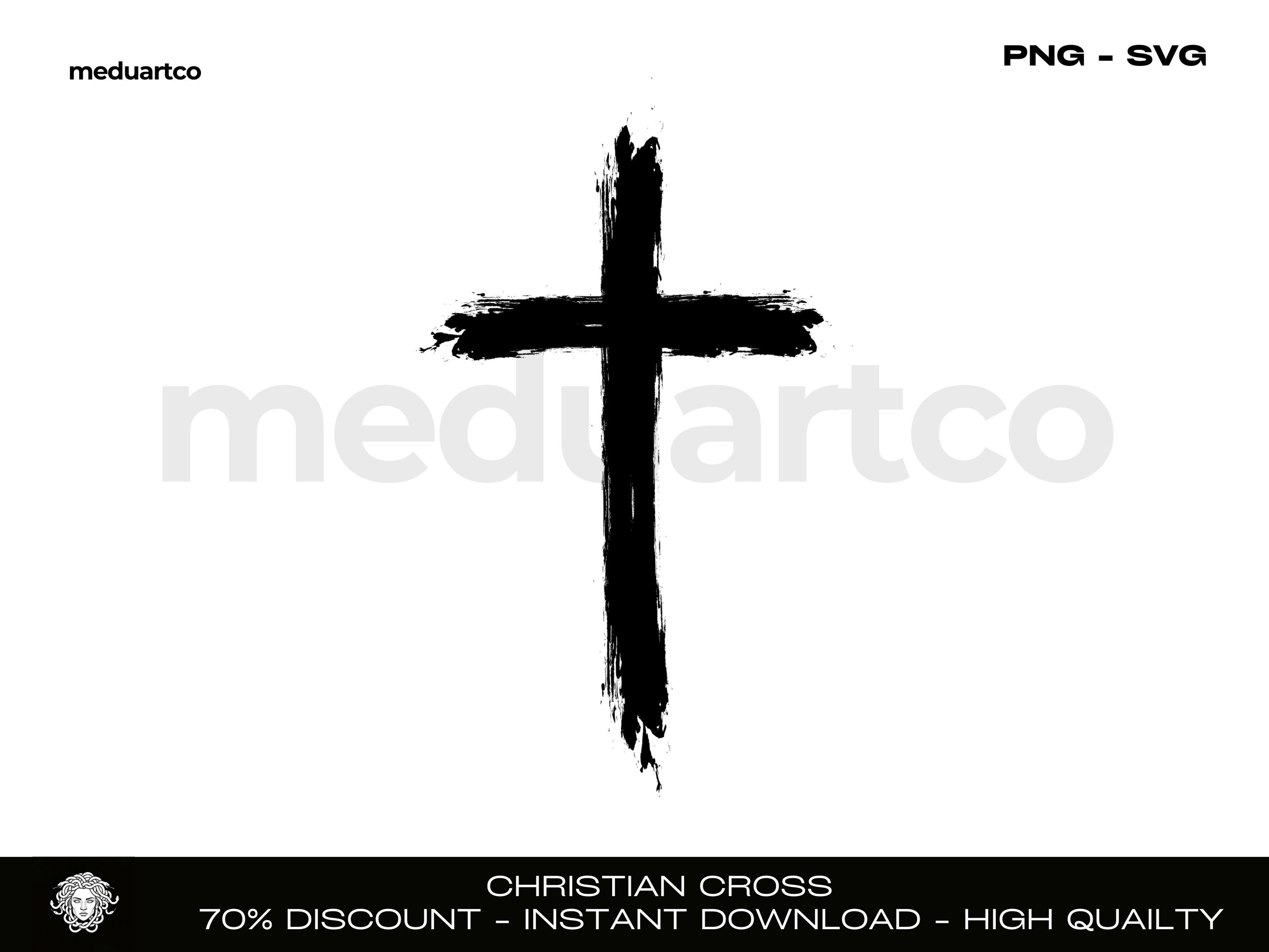 Paint Stroke Cross Tattoo